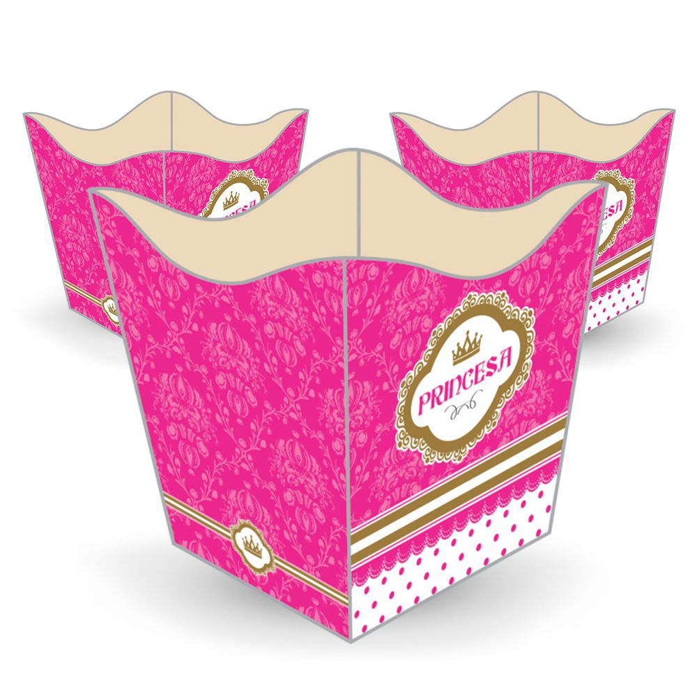 kit 10 Cachepo Papel cartonado Decoração princesa e princIpe ...