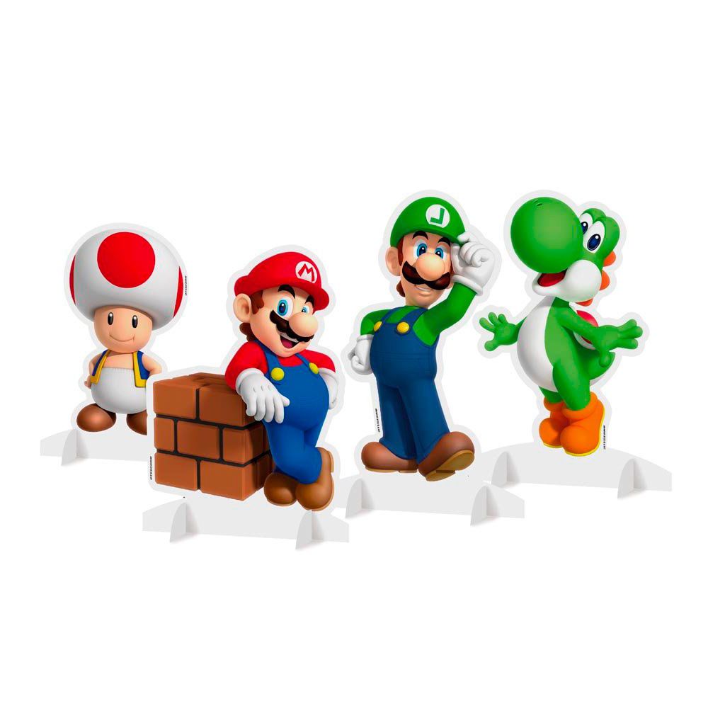 Decoração festa Super Mario Display de mesa 4 Unid - Rivfestas itens ...