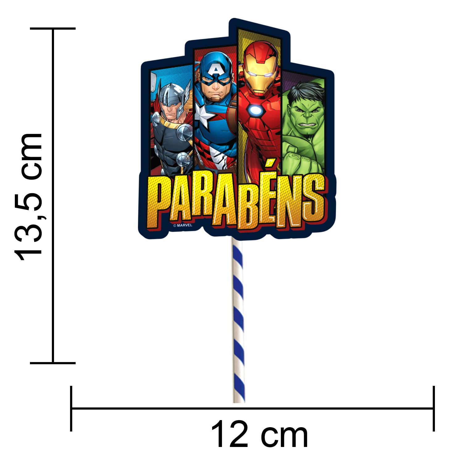 Topper Topo De Bolo Decoração Festa Vingadores Marvel em EVA ...