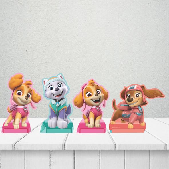 4 Display Decoração Patrulha Canina Rosa Festa Aniverá 20cm - Rivfestas ...