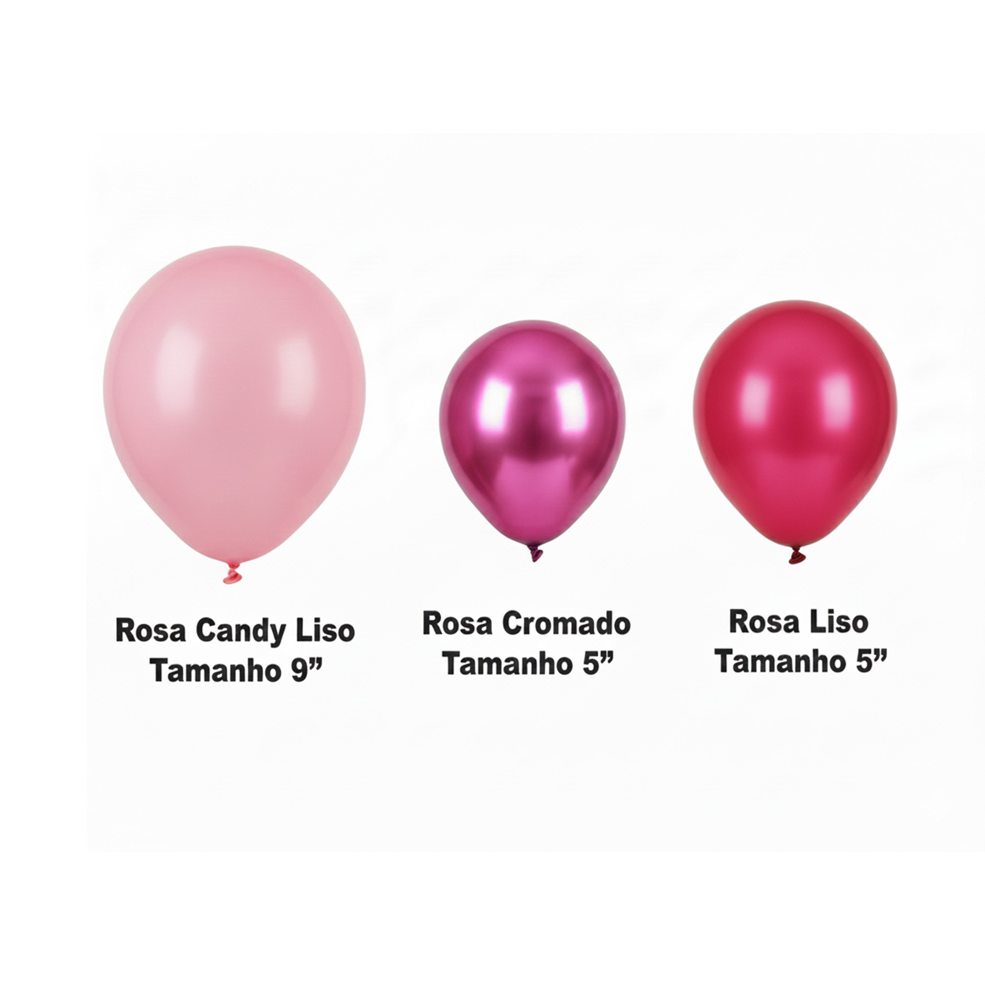 Kit 125 Balões Rosa liso cromado Bexiga Festas Aniversários - Rivfestas ...