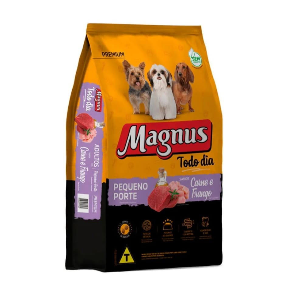 RAÇÃO TODO DIA SABOR CARNE/FRANGO - PEQUENO PORTE- SACO 10.1KG - MAGNUS ...