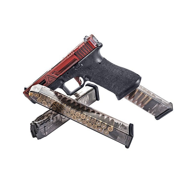 CARREGADOR GLOCK - ETS - CAPACIDADE 32 MUNIÇÕES - 9MM - CH COLDRES