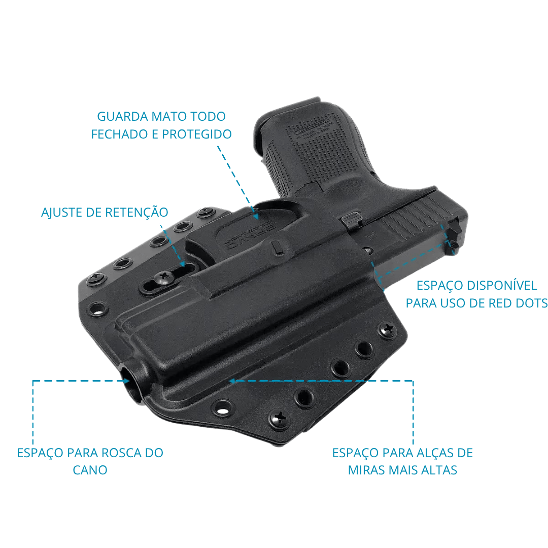 COLDRE EXTERNO - OWB BCA 3.0 - GLOCK G19 23 25 45 - BRAVO CONCEALMENT ...