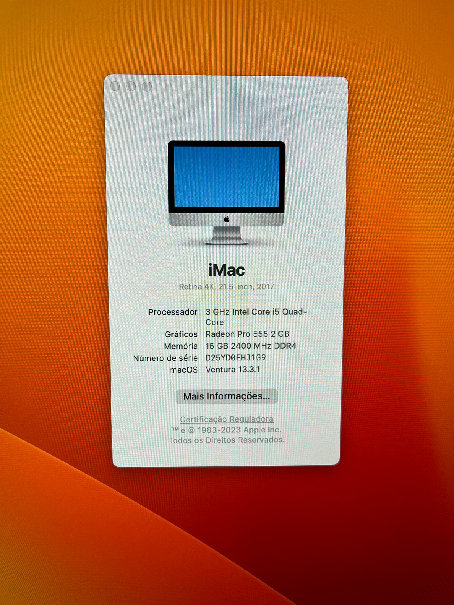 iMac 2017 Retina 4K 16GB de ram Radeon PRO 2GB 1TB de armazenamento ...