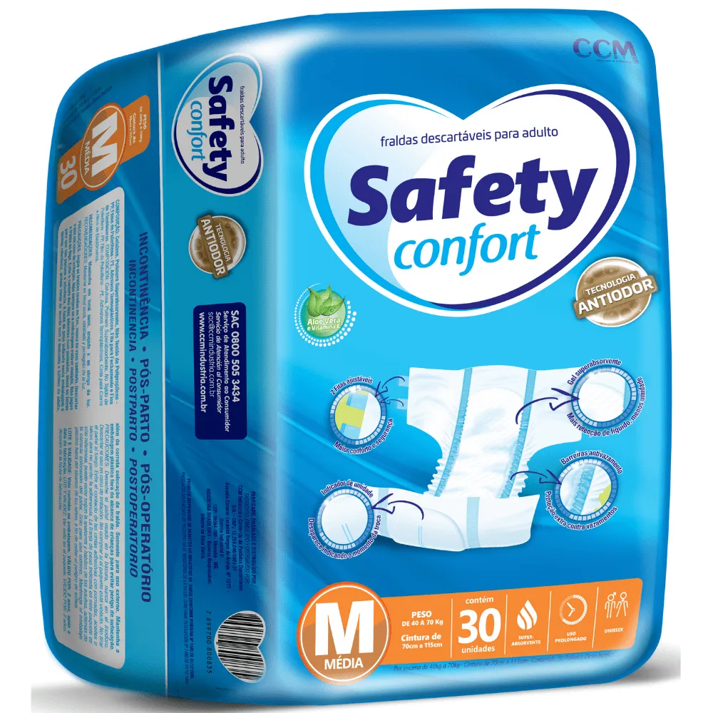 Fralda Geriátrica Adulto Safety Confort Tamanho: M, G, XG - www ...