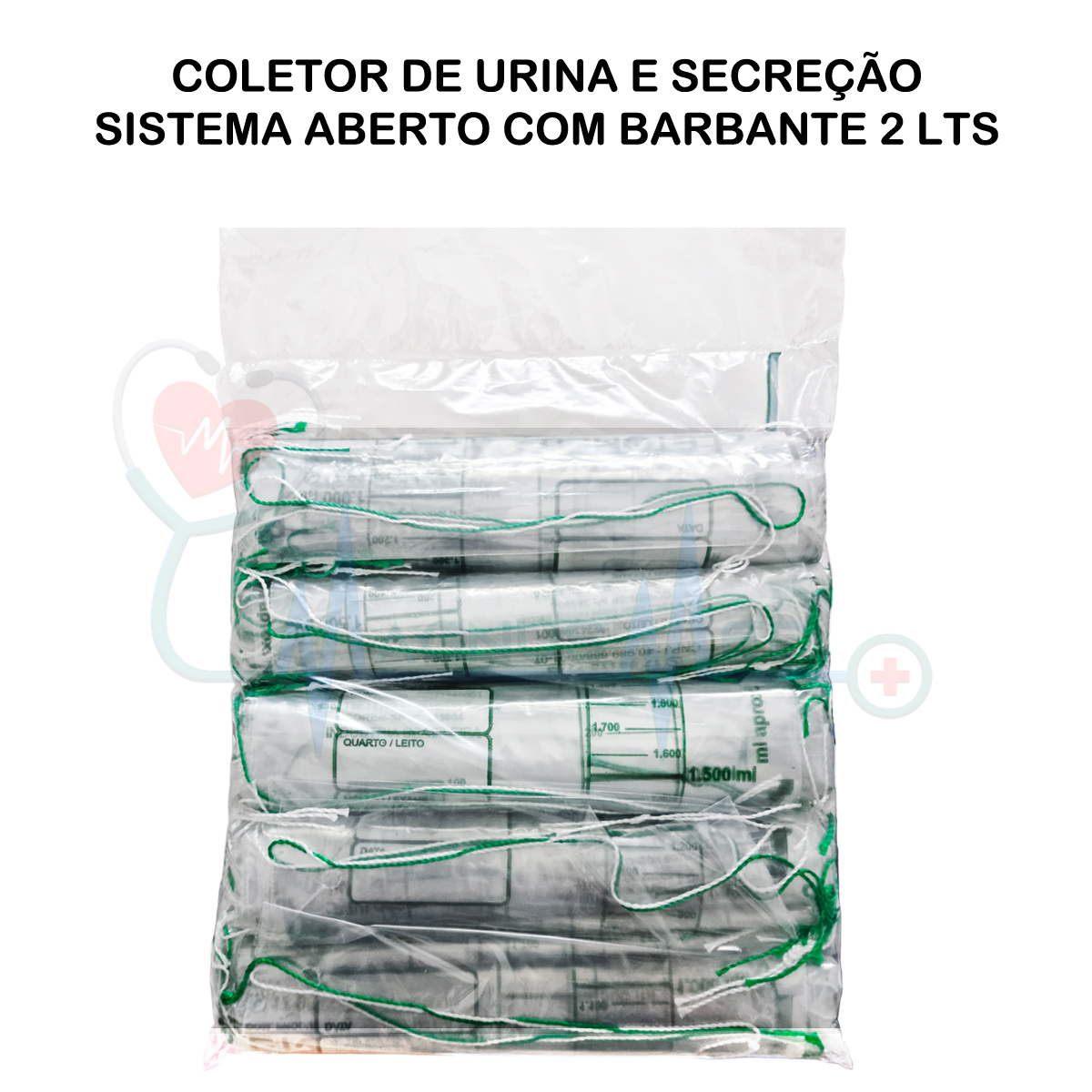 Coletor de Urina / Secreção Sistema Aberto 2 Lts ( Barbante / cordão )c ...