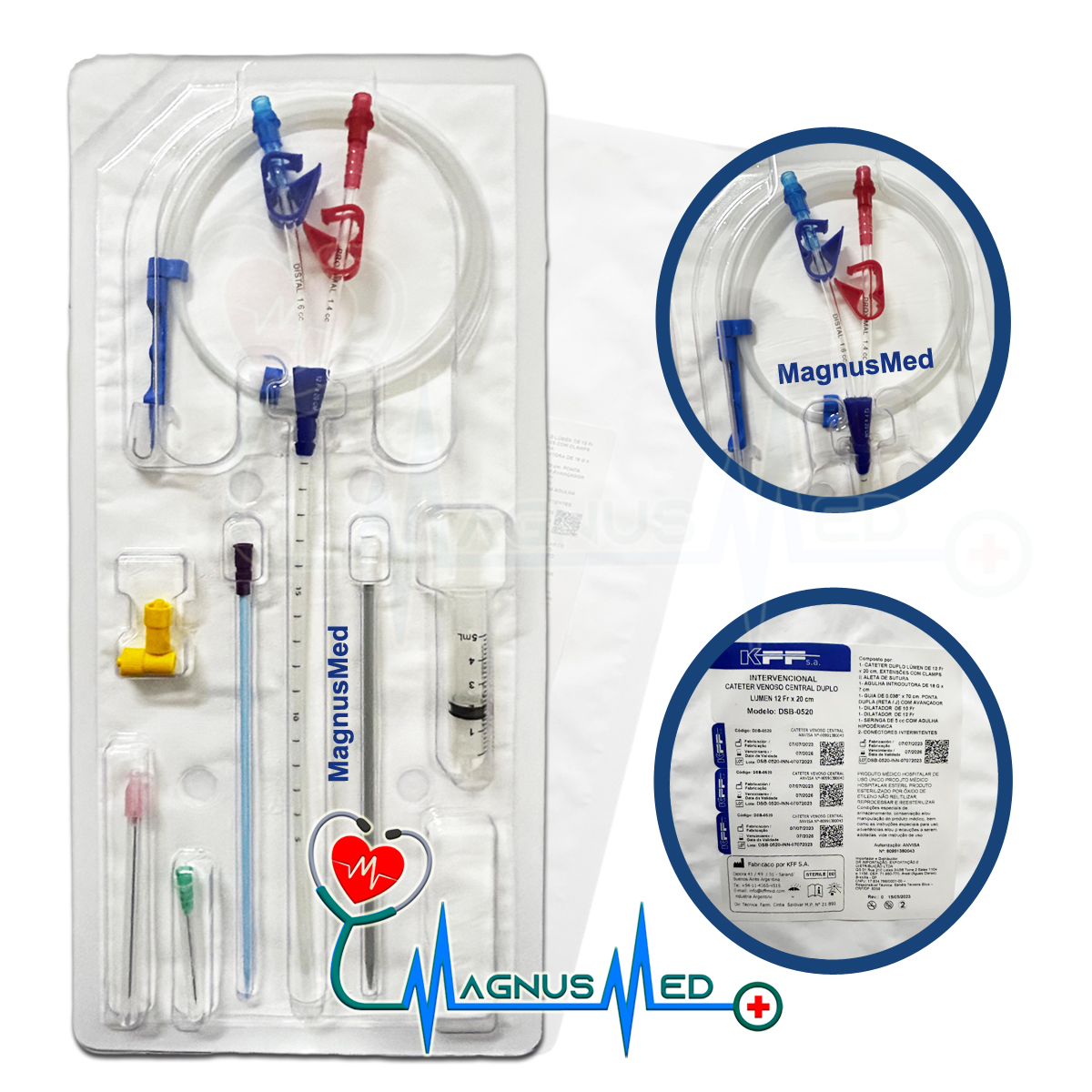 Cateter Hemodiálise Duplo Lumen 12fr X 20cm 14/16cc Curta Permanência ...