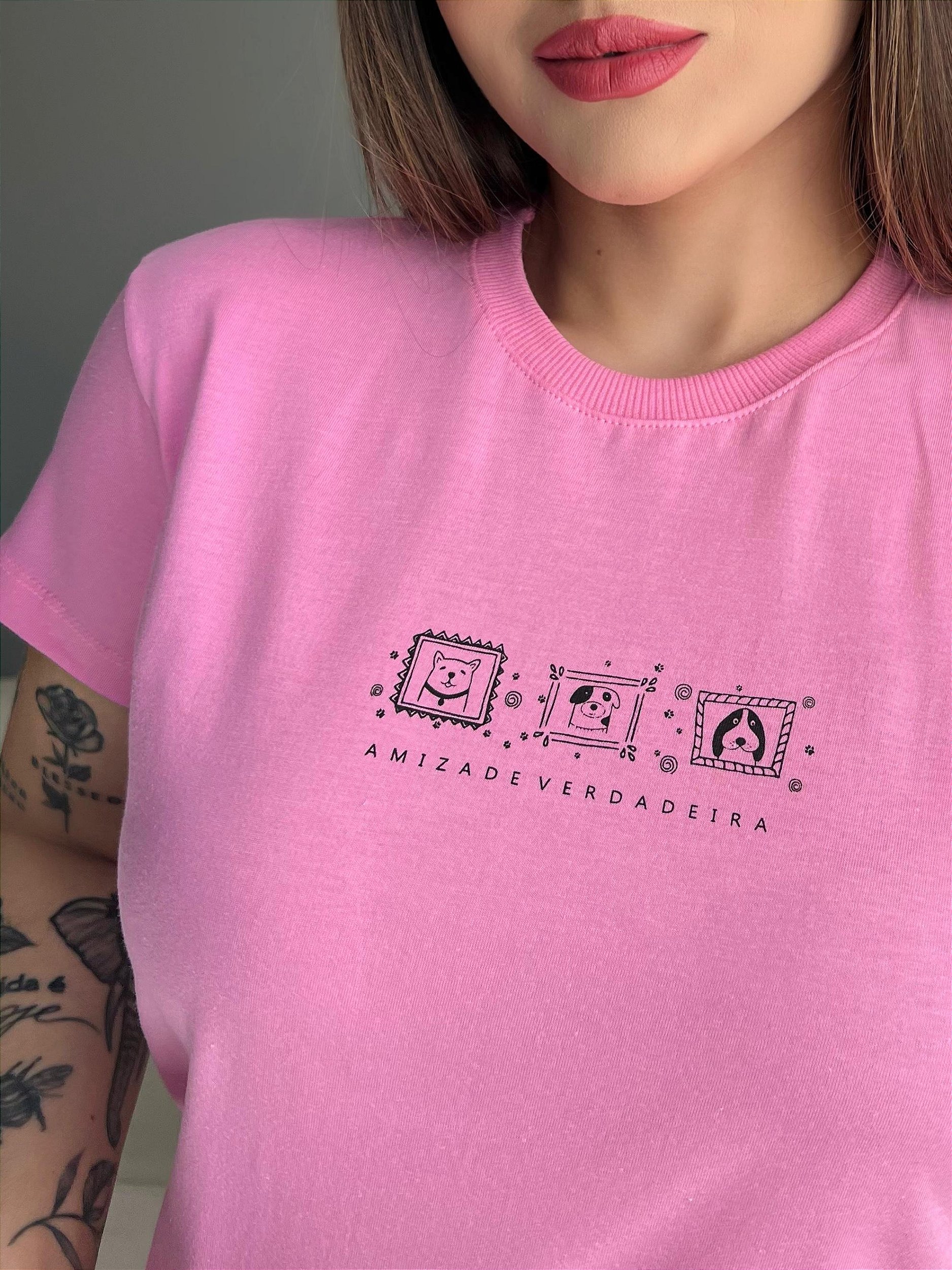 T-SHIRT AMIZADE VERDADEIRA - ROSA BABALOO - 44 T-SHIRTS