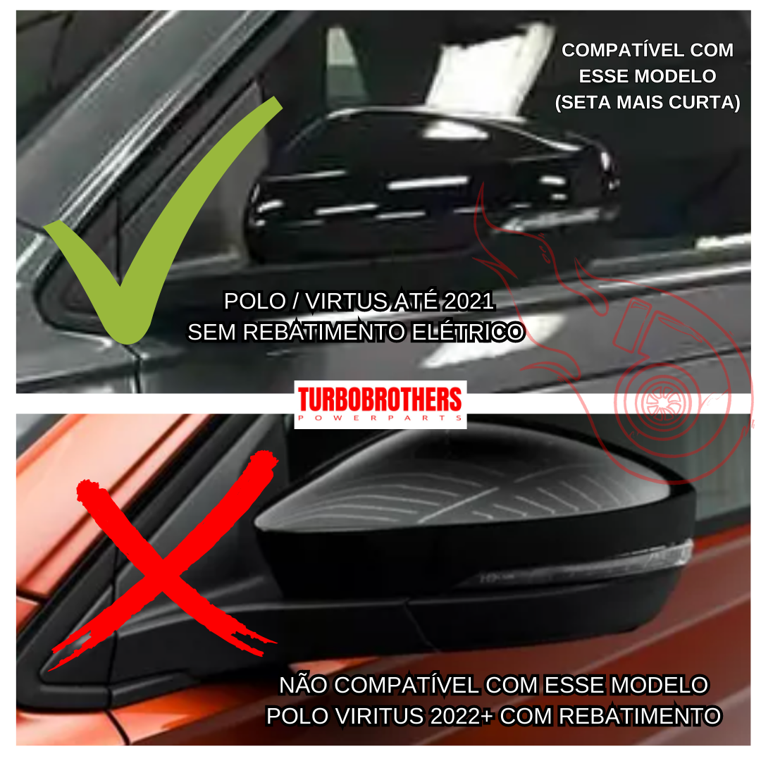 Capa do retrovisor Polo Virtus M3 Style - Customize seu carro com as melhores marcas #TURBOBROTHERS