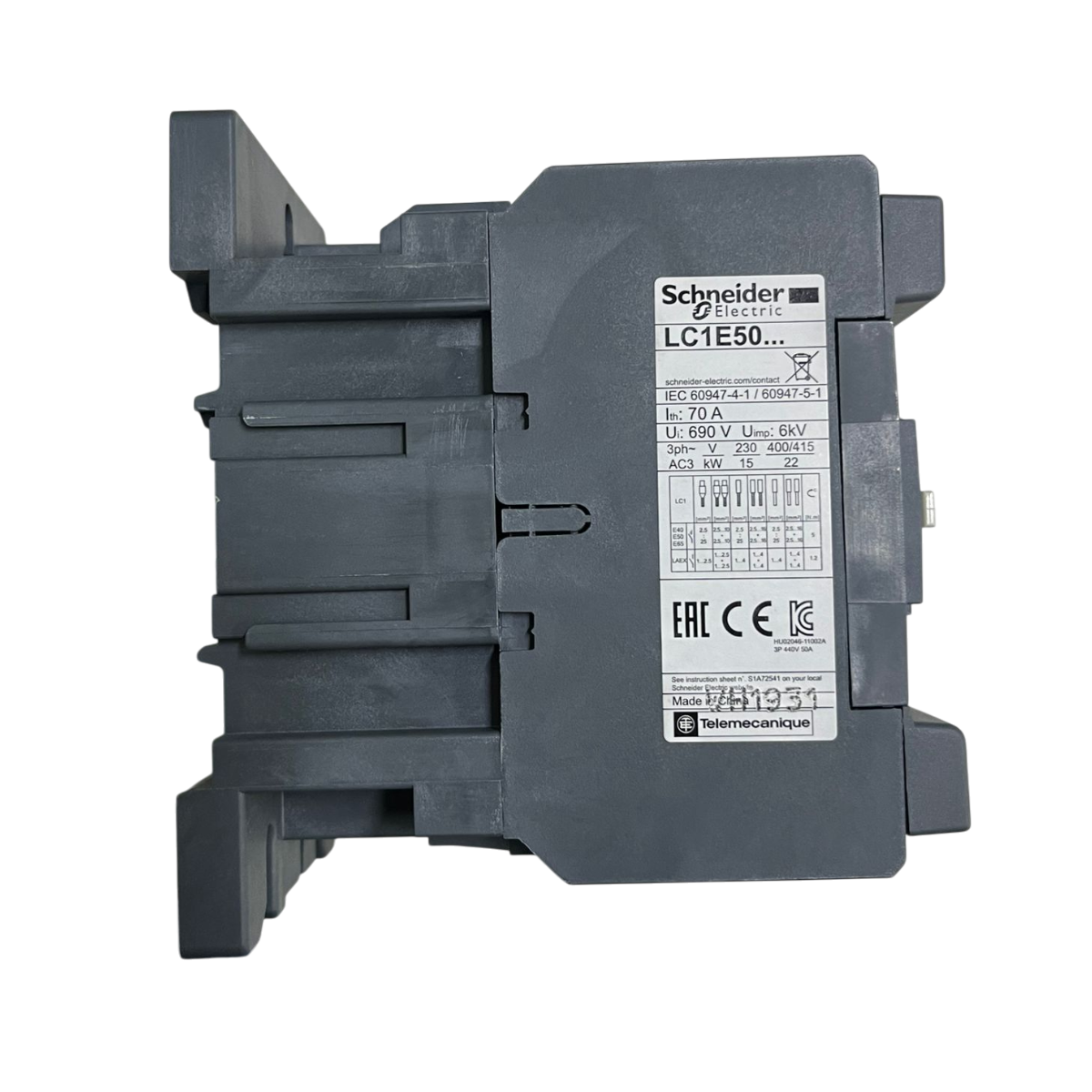 Contator Tripolar Schneider Lc1E50M7 50A 1Na+1Nf 220V - Cibrel