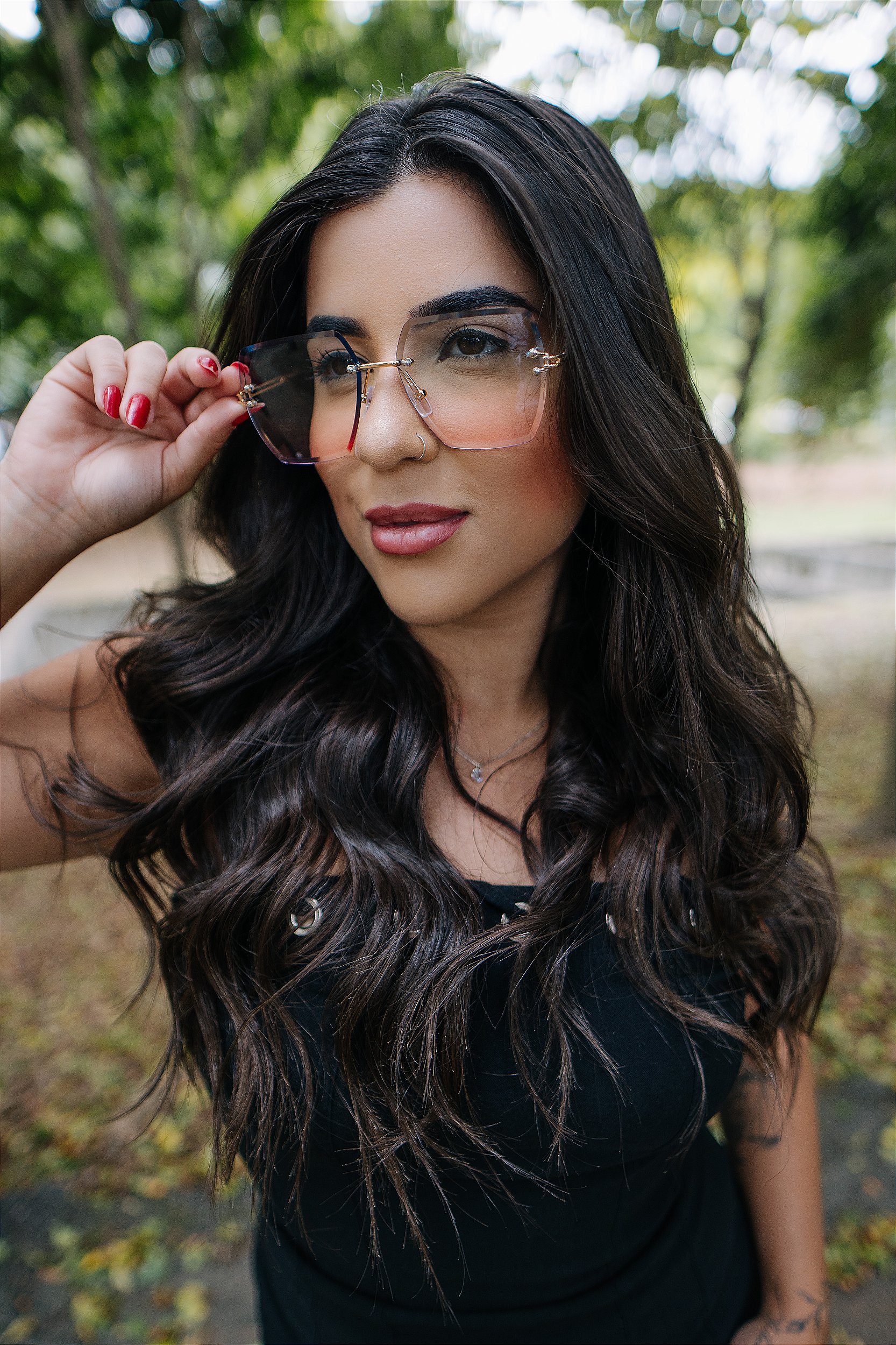 ÓCULOS DE SOL LADY - AZUL E ROSA CLARO - CALIFA BRAND