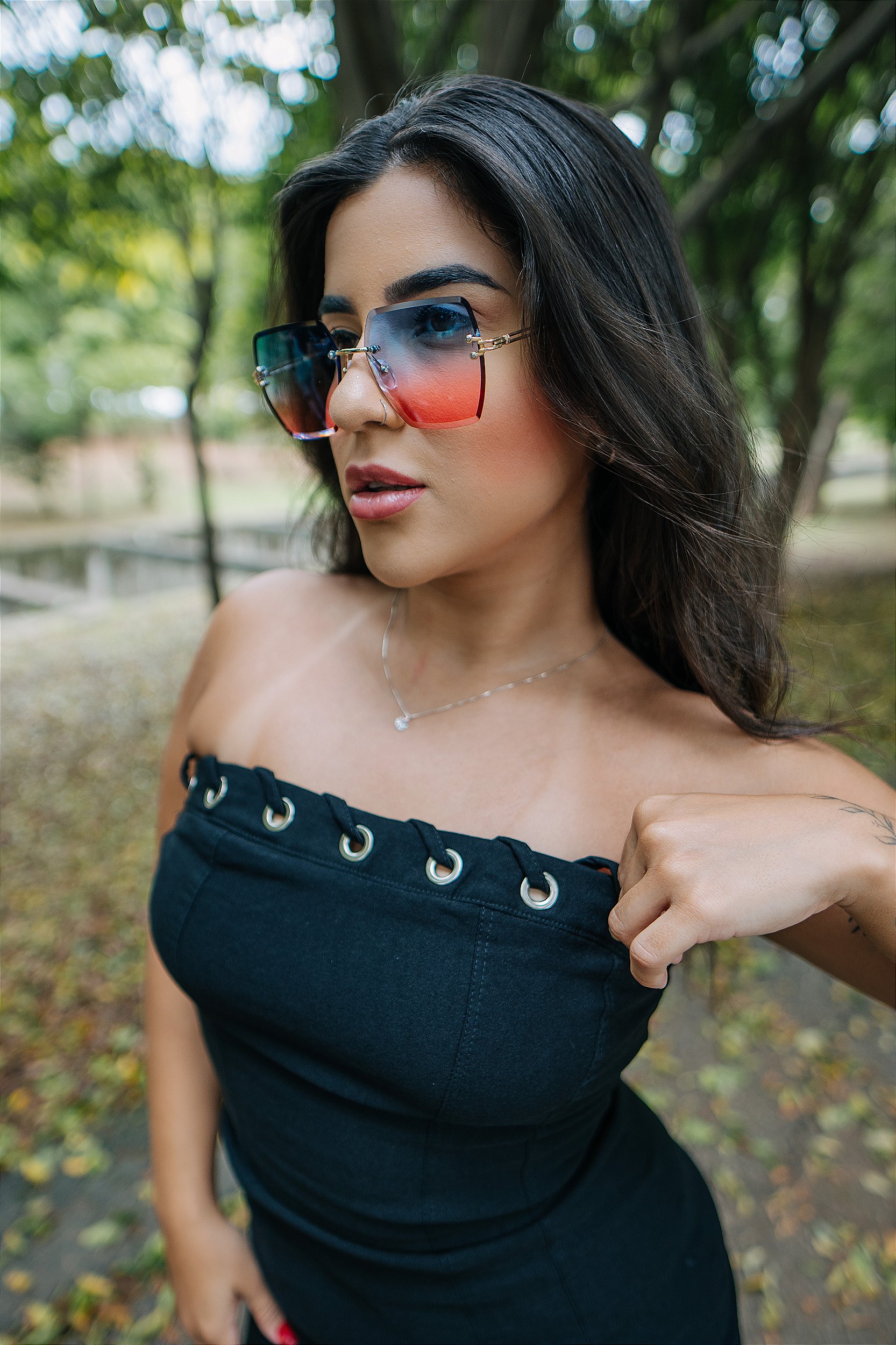 ÓCULOS DE SOL LADY - AZUL C/ ROSA - CALIFA BRAND