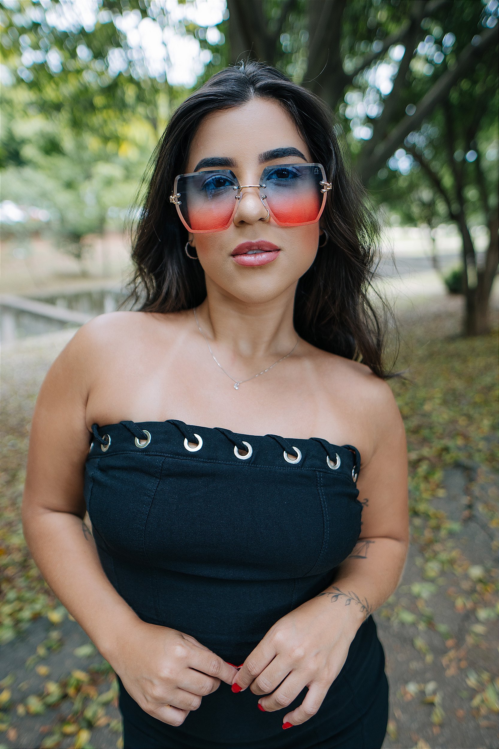 ÓCULOS DE SOL LADY - AZUL C/ ROSA - CALIFA BRAND