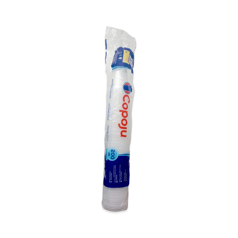 Copo Descartavel 200 ml Transparente PS Copoju Com 100 - DNAC