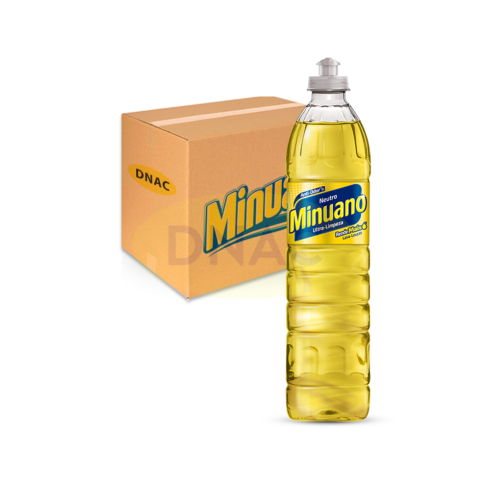 24un Detergente Lava Loucas Neutro 500ml Minuano - DNAC
