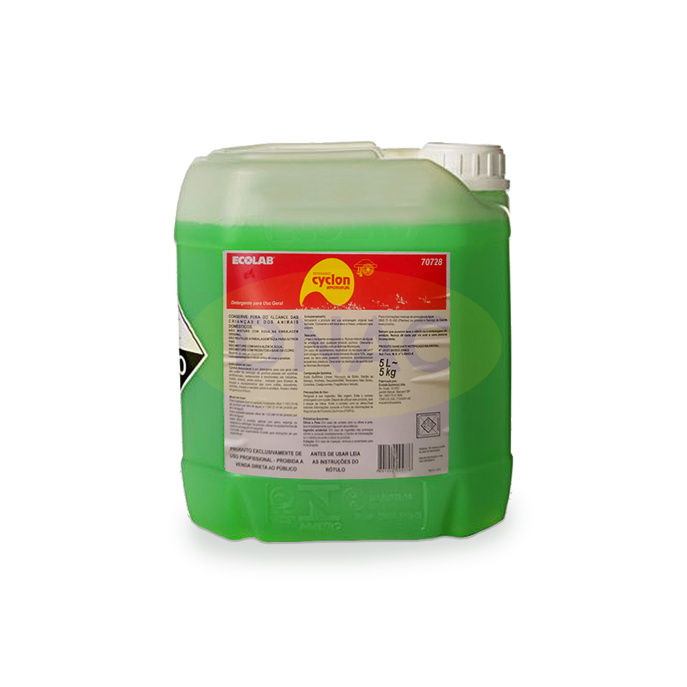 Limpador Multiuso Amoniacal Cyclon 5L Ecolab profissional - DNAC