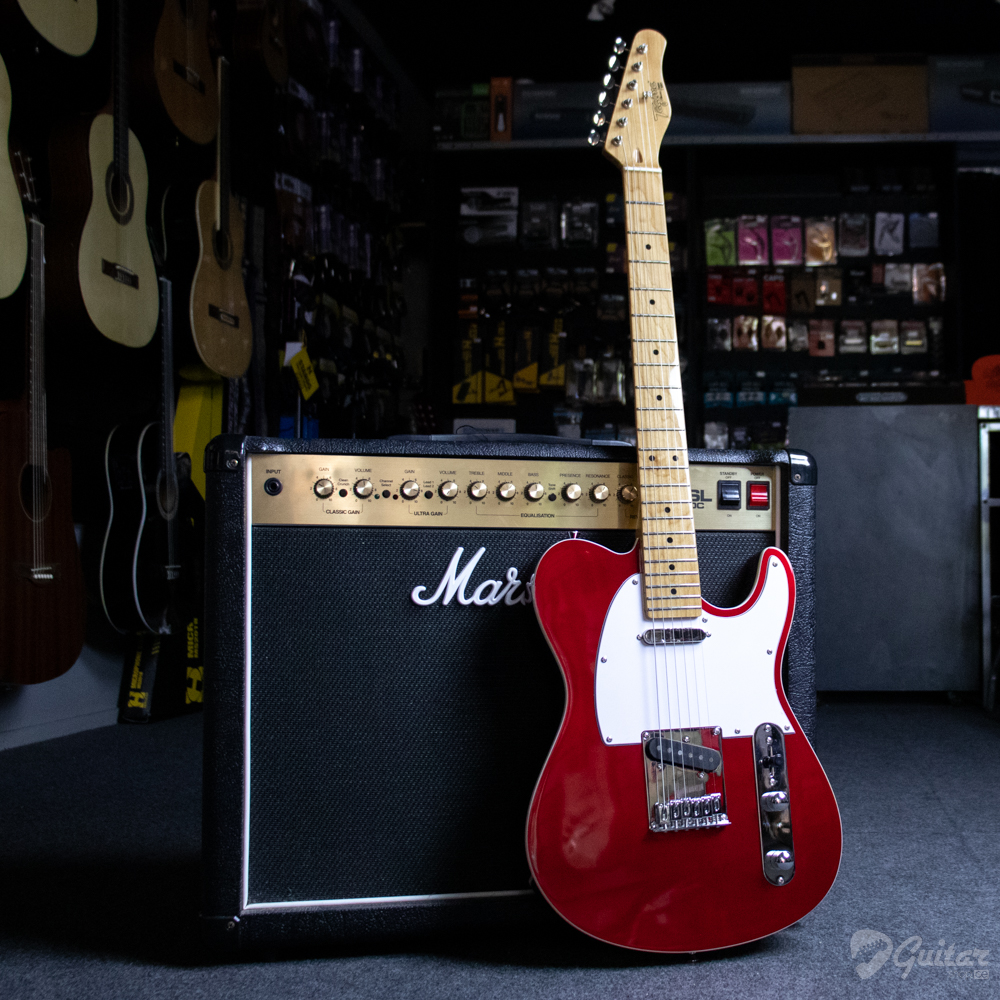 Guitarra Tagima T-550 Tele Candy Apple Escala Clara LF/WH - Classic ...