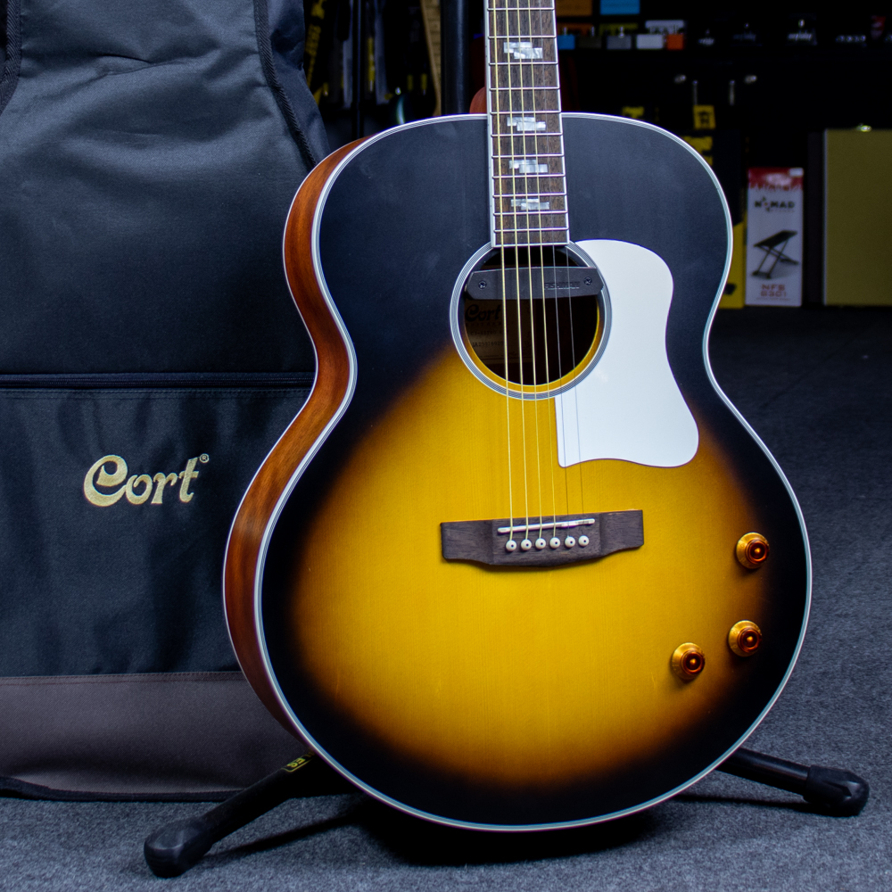 Violão Cort CJ RETRO VSM Jumbo Vintage Sunburst Matte - Fishman ...