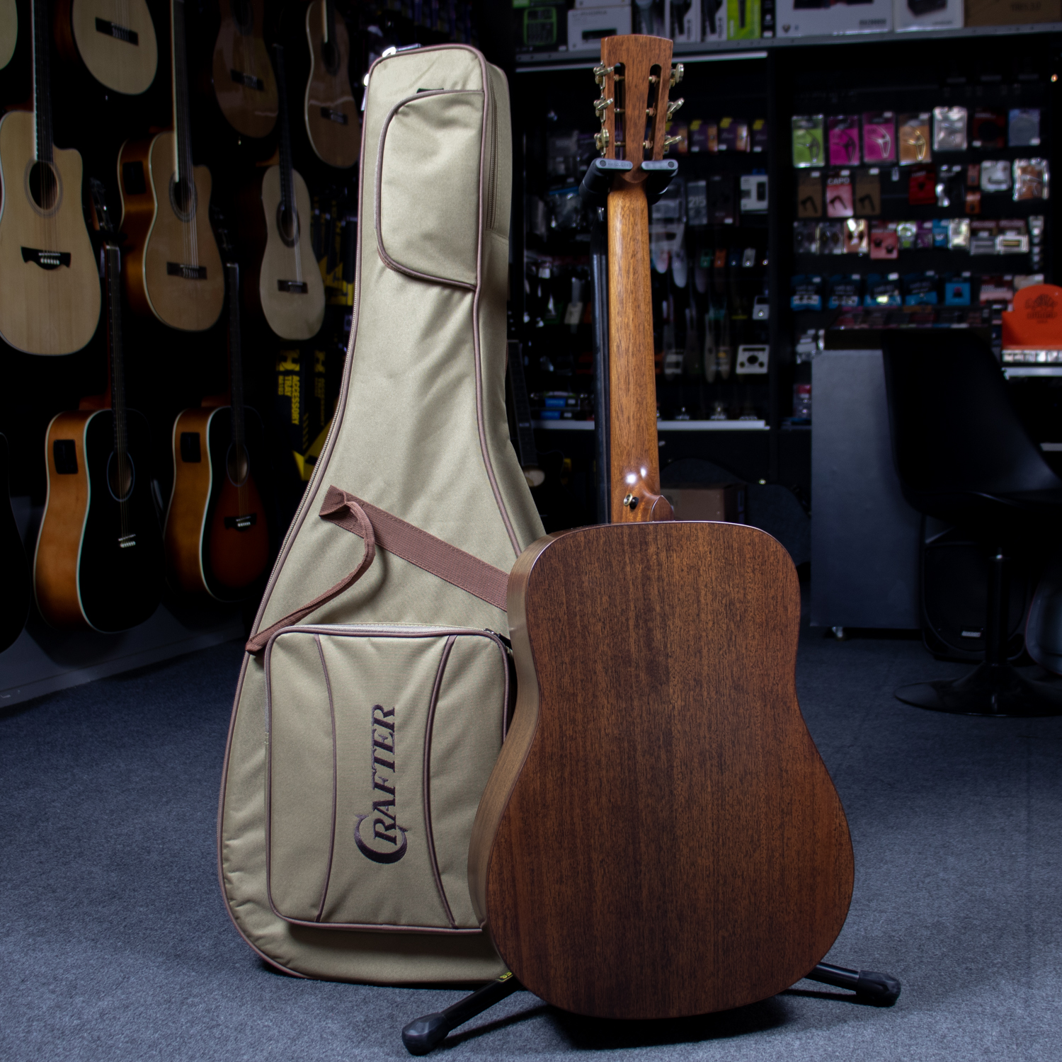 Violão Crafter MIND-D MAHOe Dreadnought Folk Solid Mahogany com Bag ...