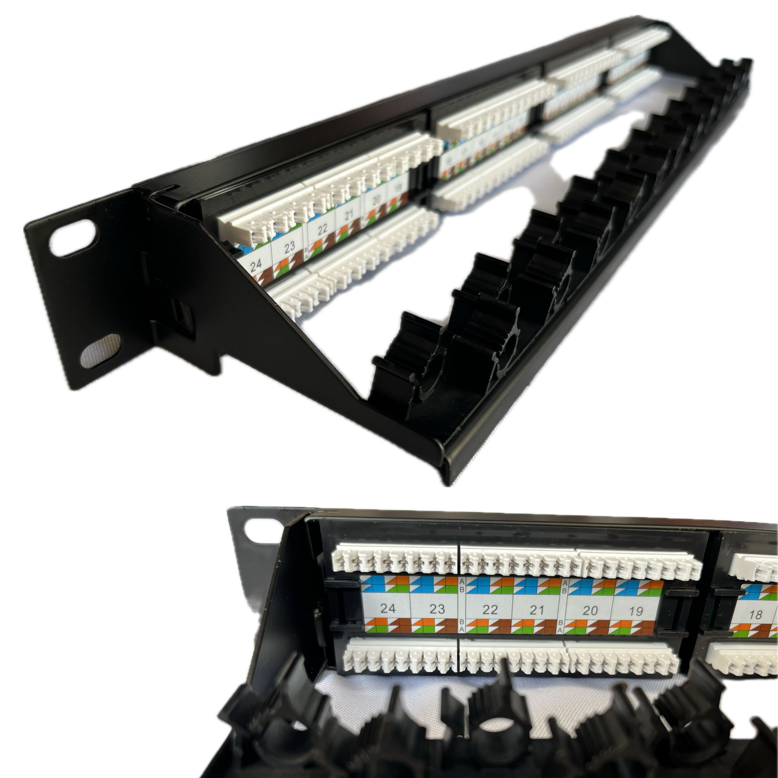 Patch Panel 24 Portas Cat6A padrão 19" │ rackfort.com.br - Rack para ...