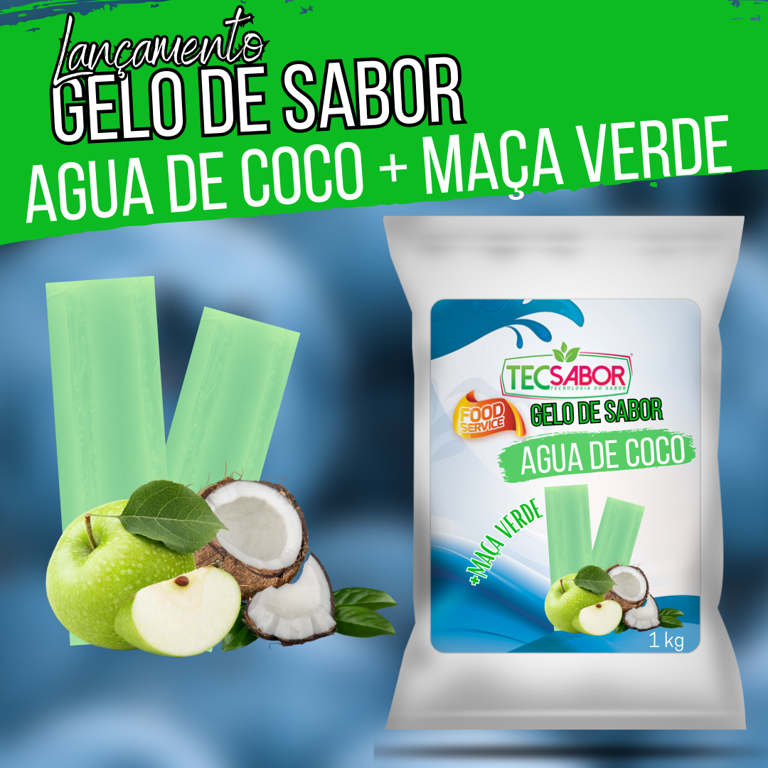 Gelo água de coco com sabores Tecsabor - lojatecsabor
