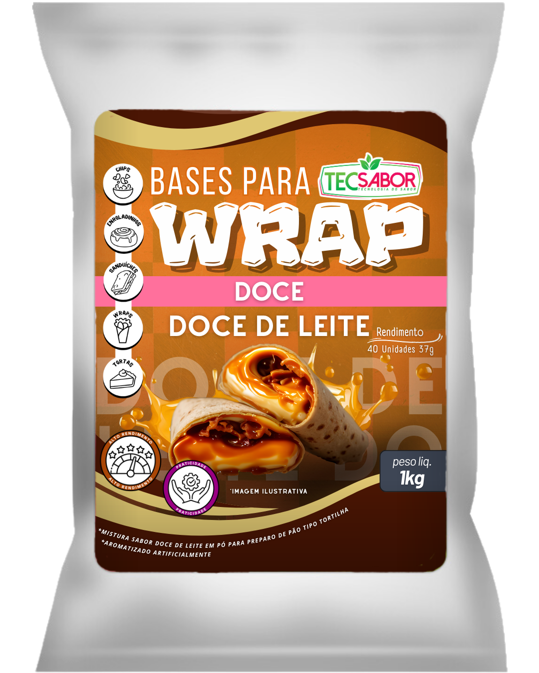 Base para Wrap Diversos Sabores 1 kg - lojatecsabor