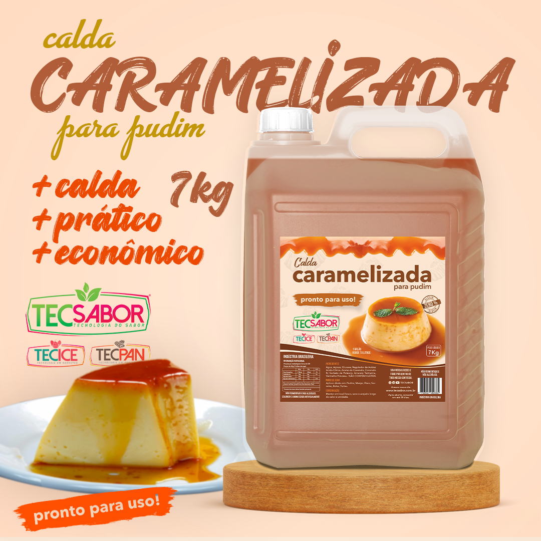 Calda Caramelizada para Pudim e Sobremesas - lojatecsabor