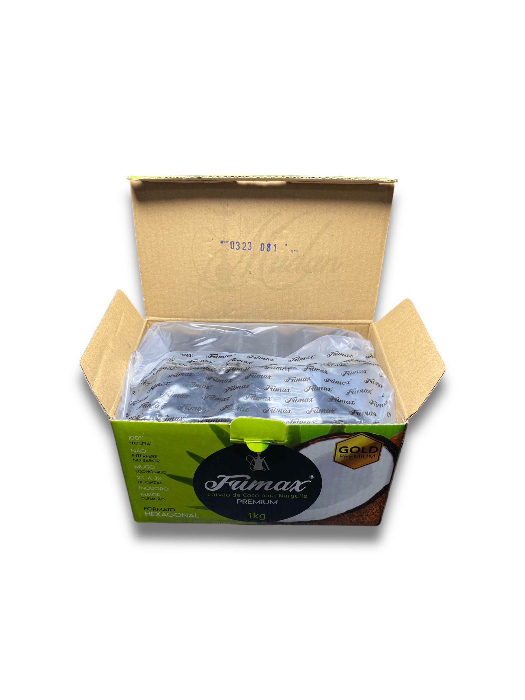 CARVÃO FUMAX 1KG - CARVÃO DE COCO - Mudan Tabacaria