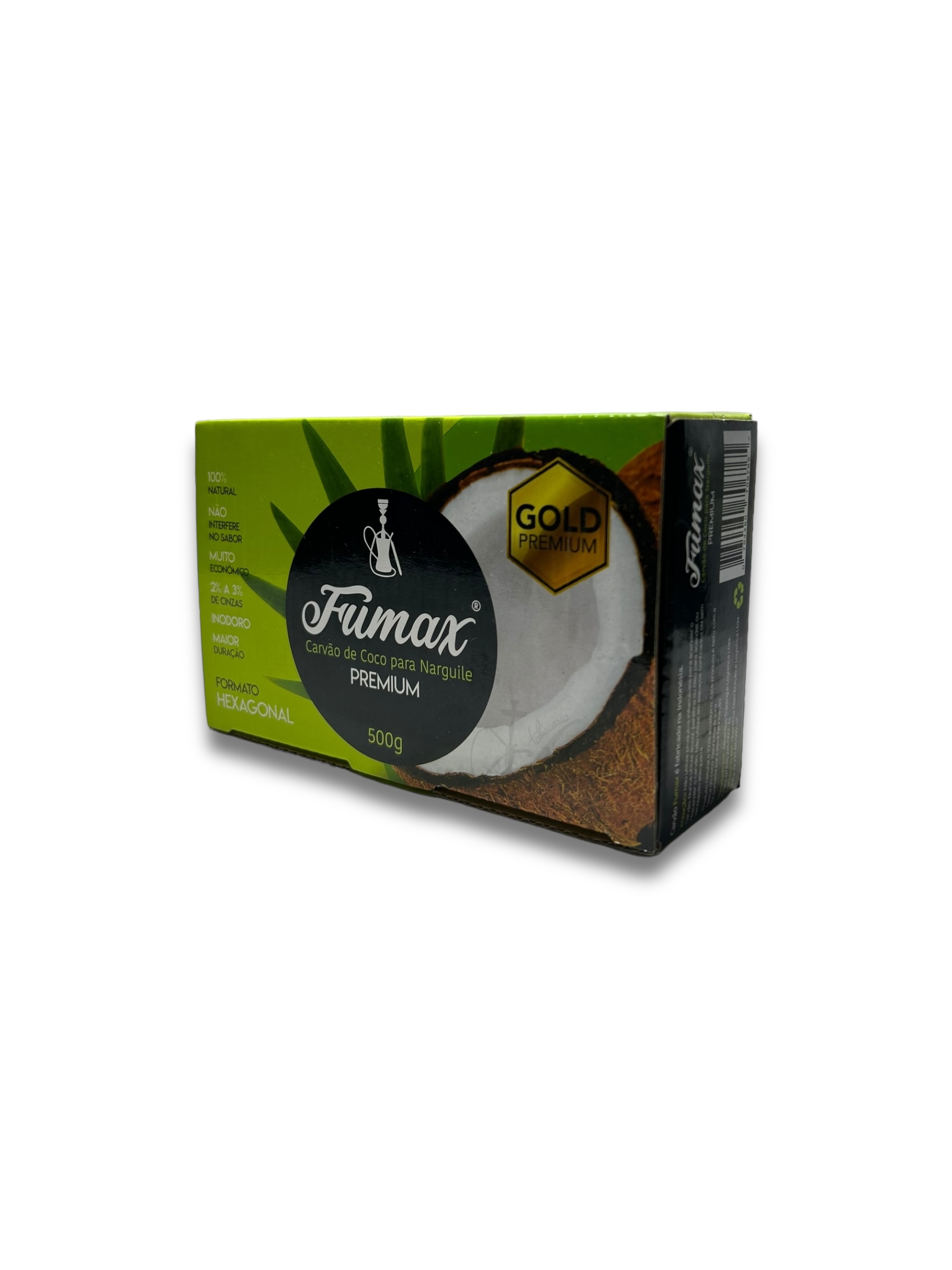 CARVÃO FUMAX 500G - CARVÃO DE COCO HEXAGONAL - Mudan Tabacaria