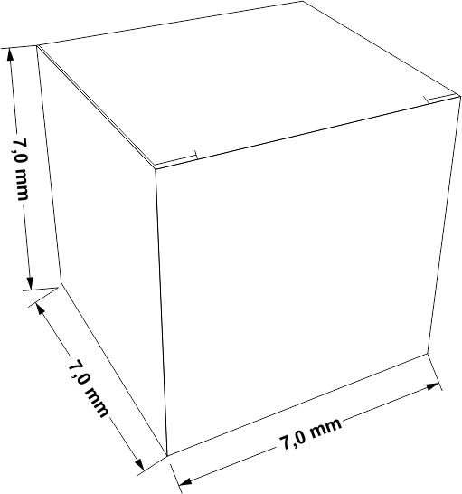 Caixinha padrão 7x7x7 cm em duplex branco 250g - 25 unidades - Caixas Kraft
