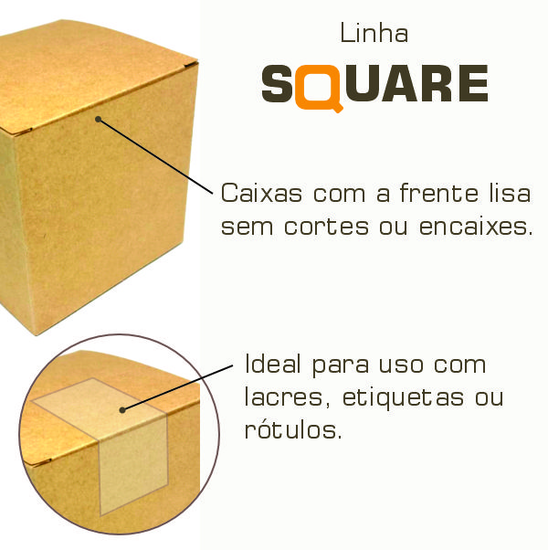 Caixinha padrão 5,5x5,5x17 cm em triplex branco 300g - Caixas Kraft
