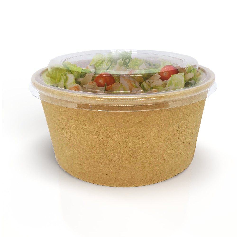 Pote de Papel Bowl Com Tampa - Kraft | 1000 ML - Soller Embalagens ...