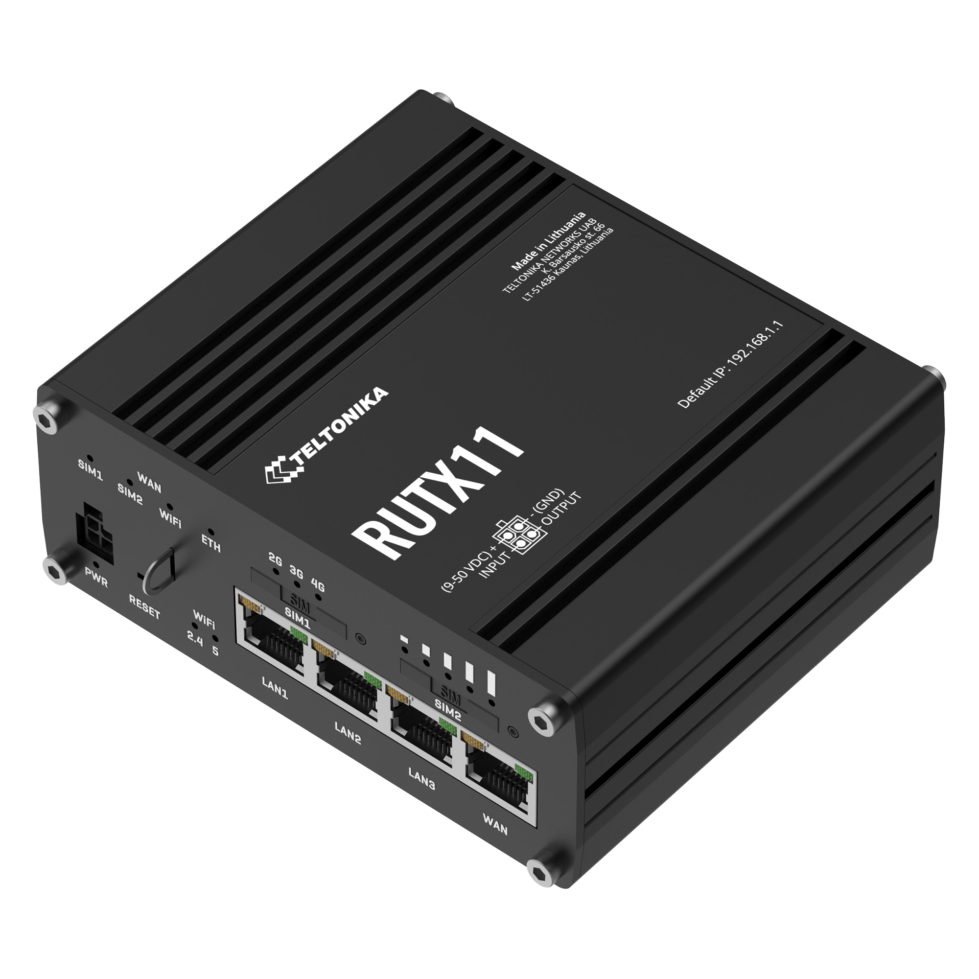 RUTX11 Roteador Celular Industrial 4G WI-FI Bluetooth 4x Ethernet RS232 ...