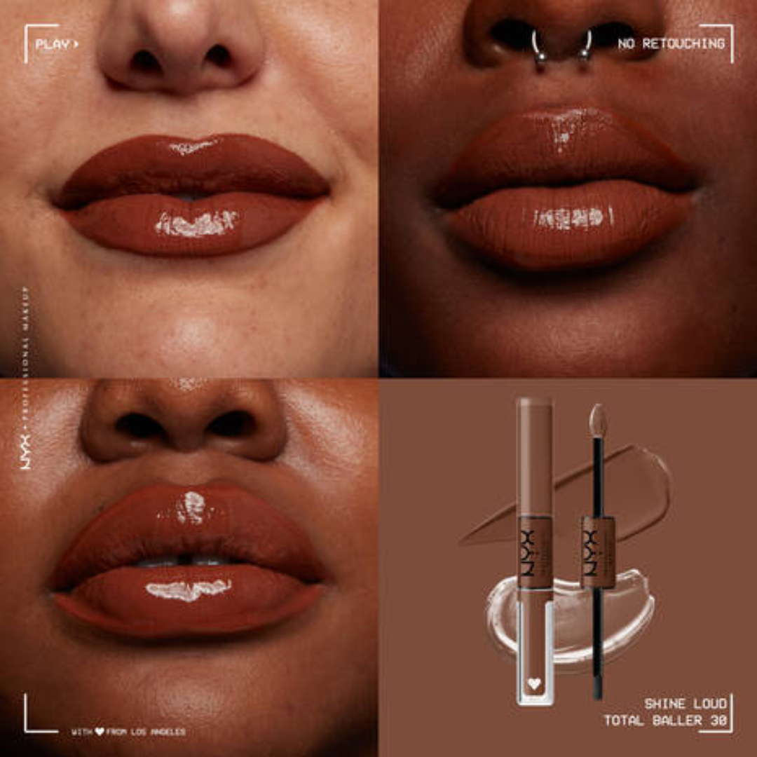 Gloss Labial Nyx Shine Loud High Shine Lip Color | Cor: Total Baller ...