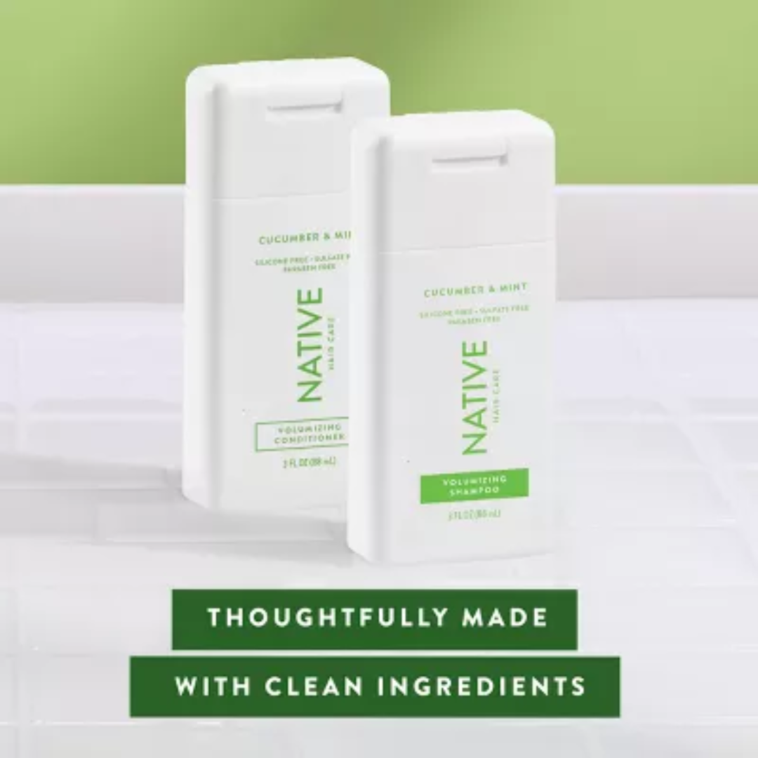 Mini Shampoo Native Travel Size Vegan Cucumber & Mint Natural Volume ...