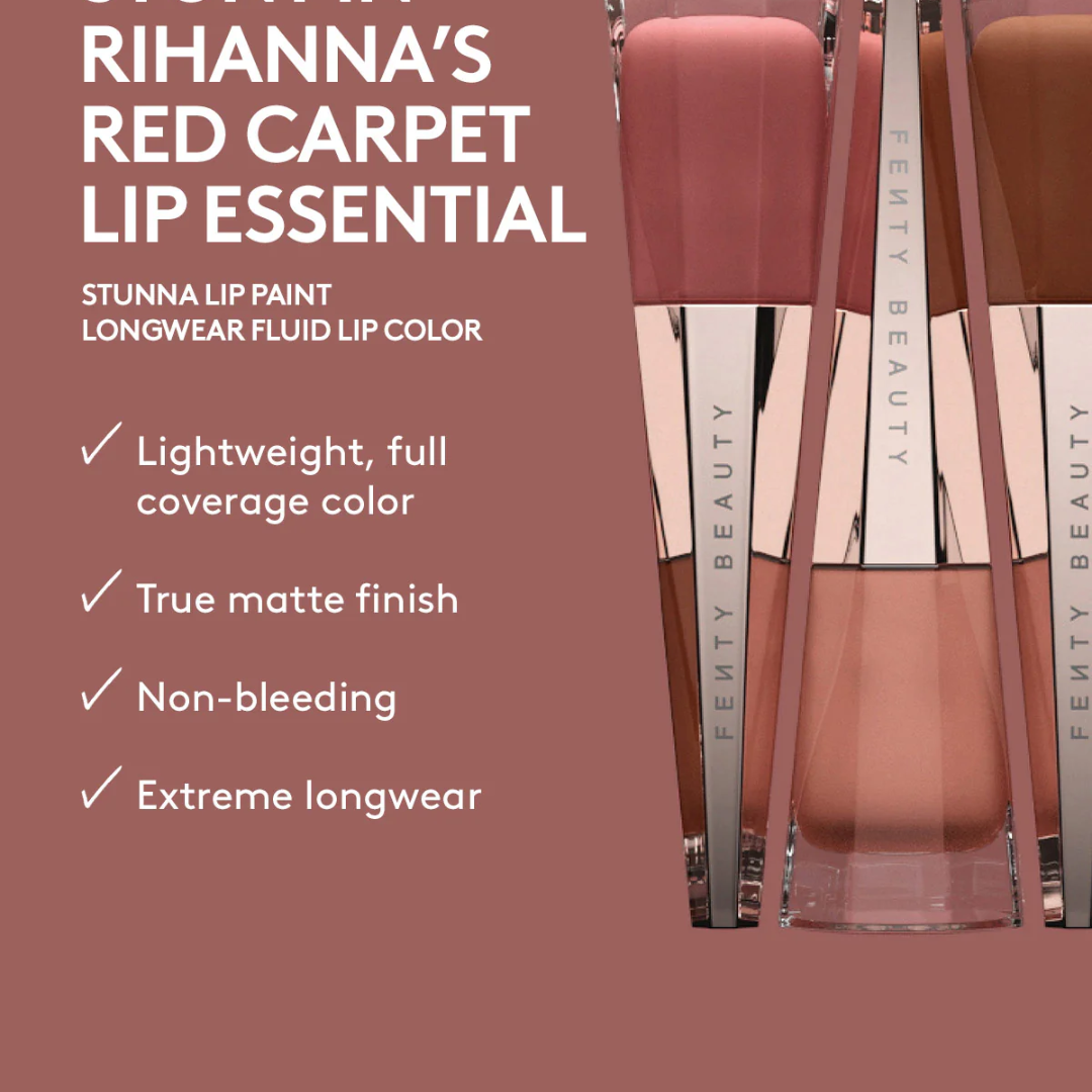 Kit Labial Fenty Beauty Cherry Mouth 3-Piece Lip Set + Pouch - Imports MDM