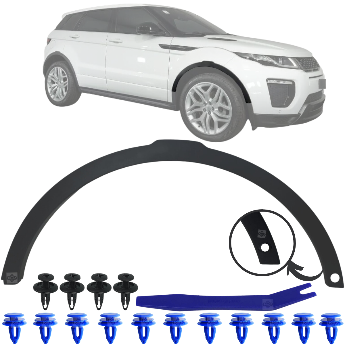 Moldura Friso Alargador Paralama Dianteiro C/Furo P/Evoque 2012/2019 ...