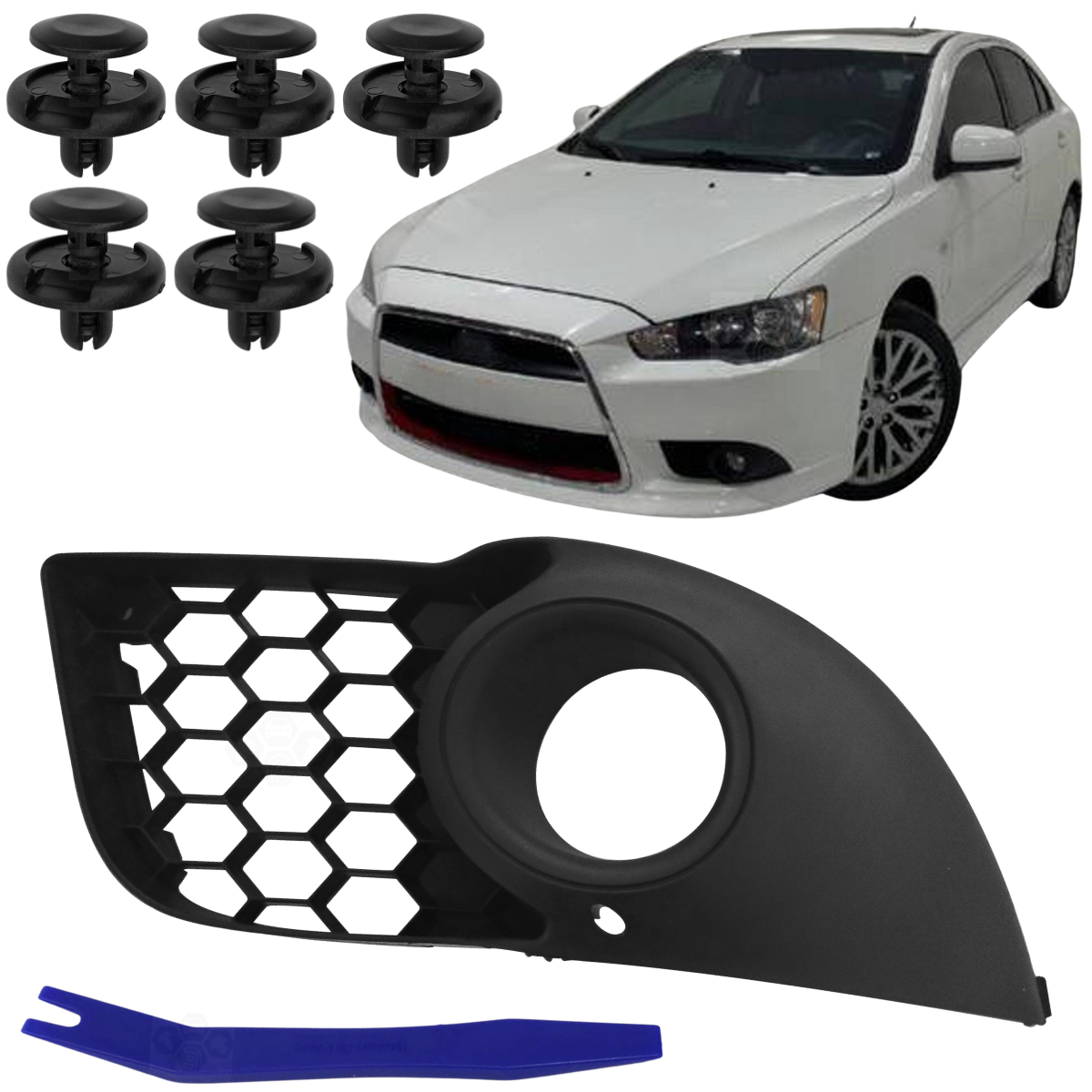 Grade Acabamento Moldura Farol Milha Para Mitsubichi Lancer GT 2011/ ...