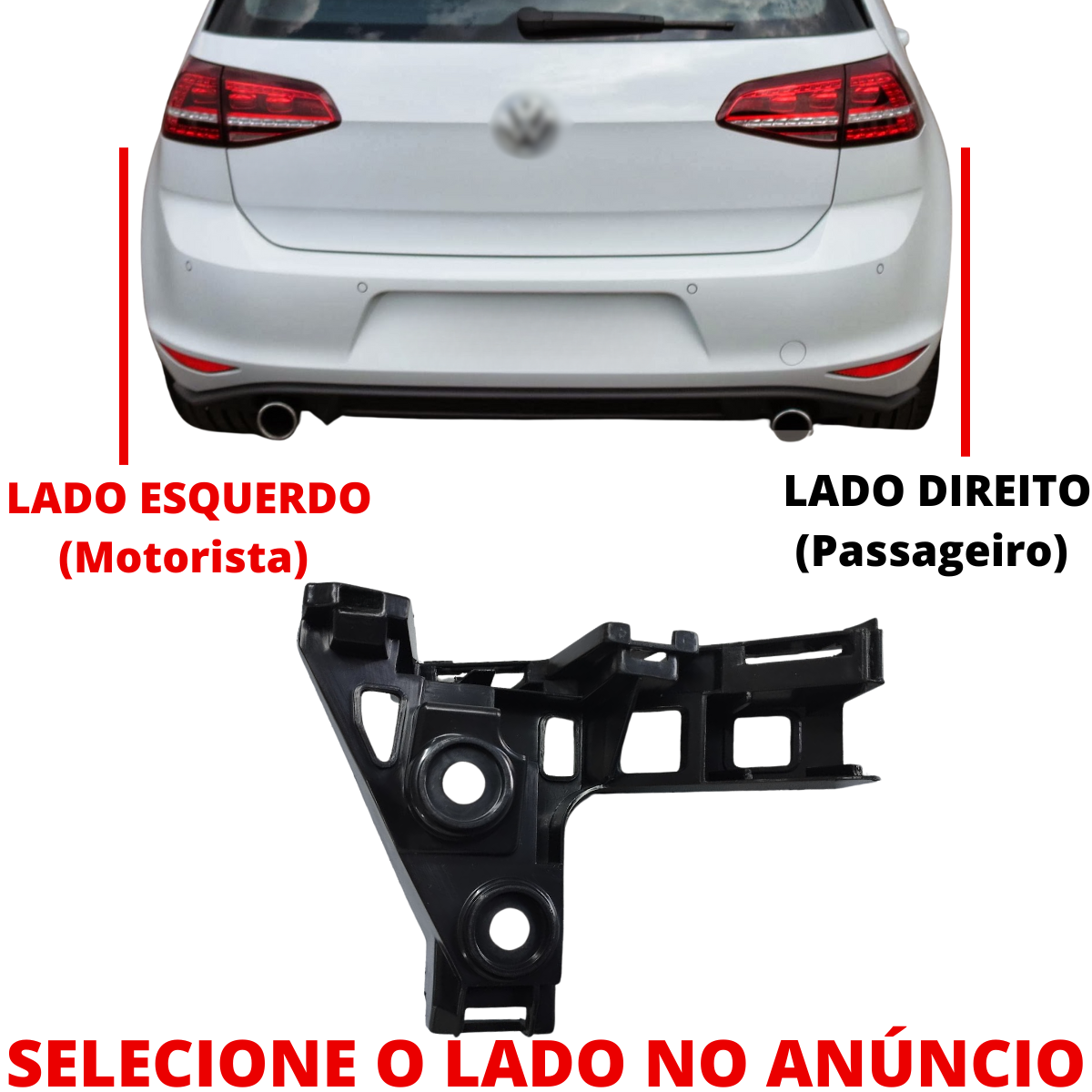 Guia Suporte Garra Parachoque Traseiro Golf 2014/2017 - Clickpresilhas