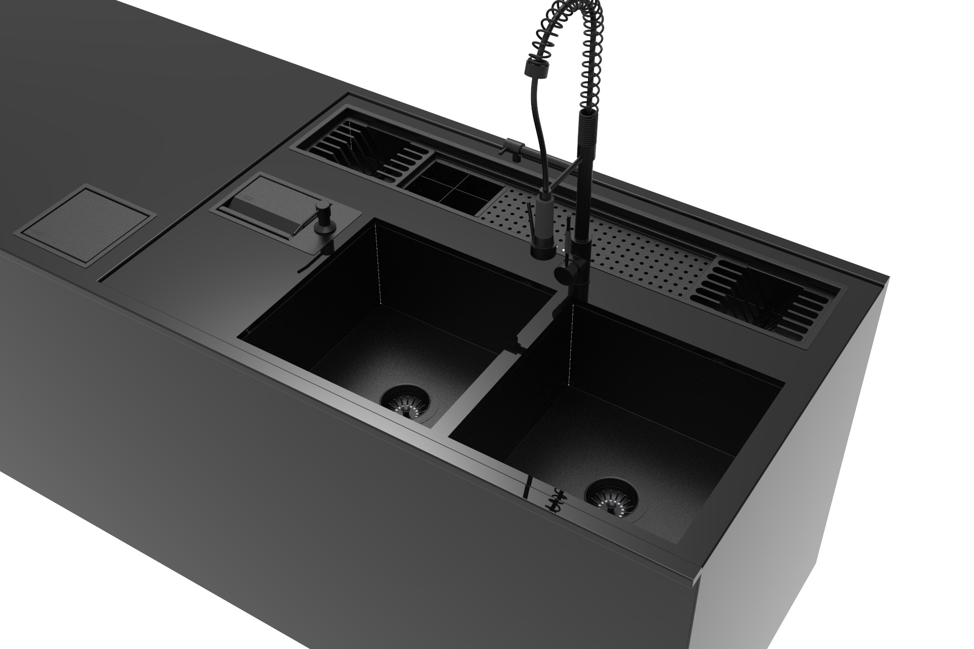 Cuba Inox Dupla Embutir Quadrada Gourmet Preto 800 X 400 - HZ
