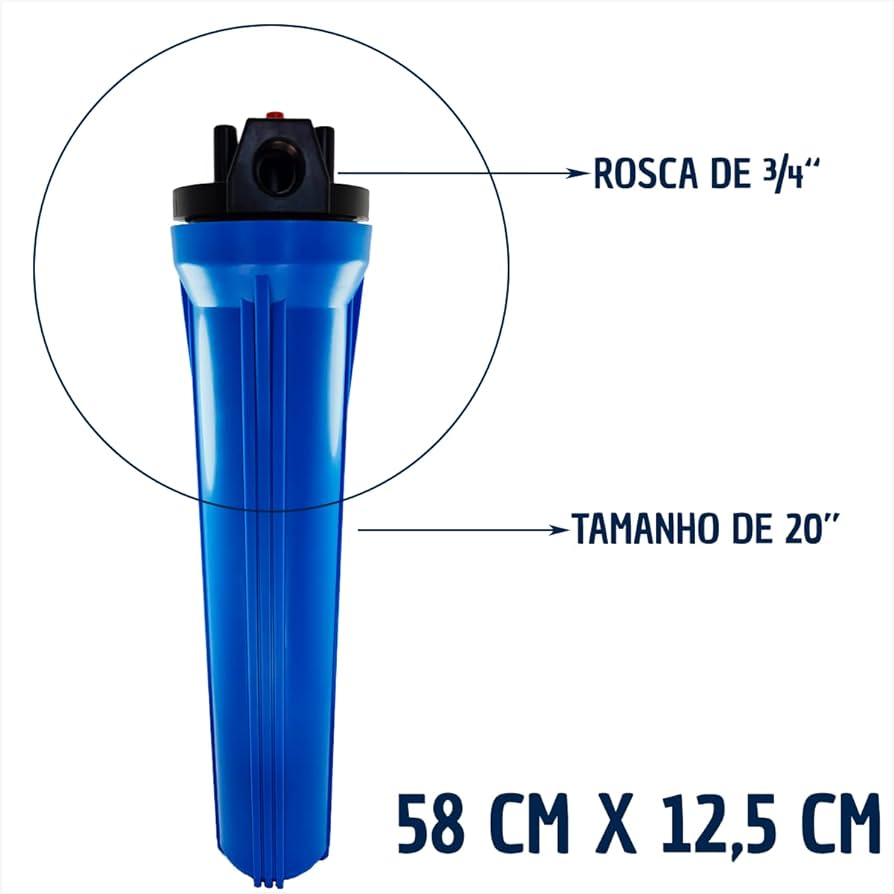 Filtro industrial 20 polegadas Slim Azul - Importado BBI - Acqua Leve ...