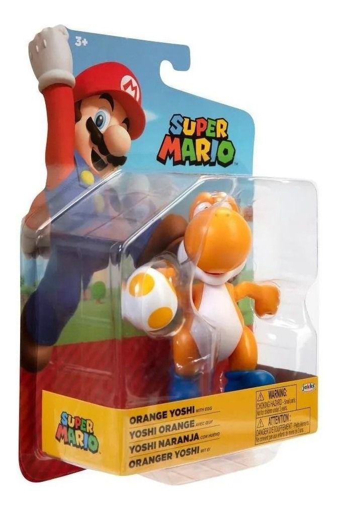 Super Mario Boneco Orange Yoshi 4 Polegadas 3007 - Candide - Game1 ...