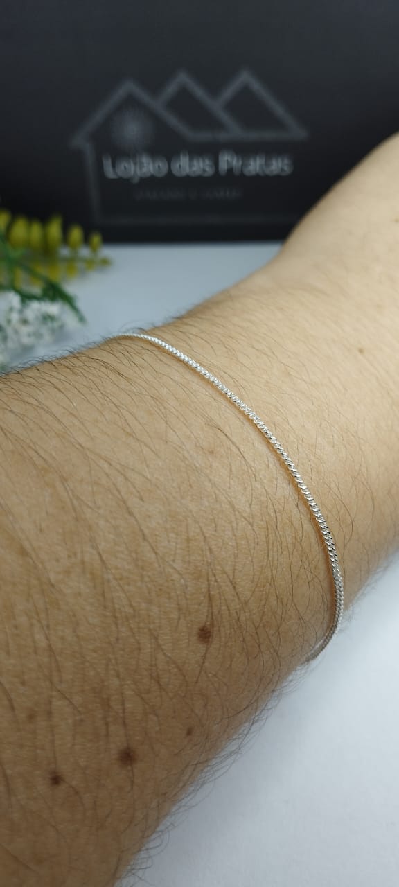 Pulseira fina em prata 925 - Lojão das Pratas