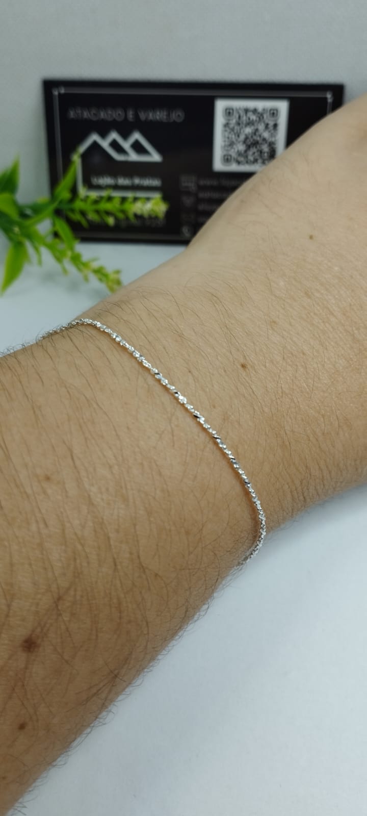 Pulseira laminada 20cm em prata 925 - Lojão das Pratas