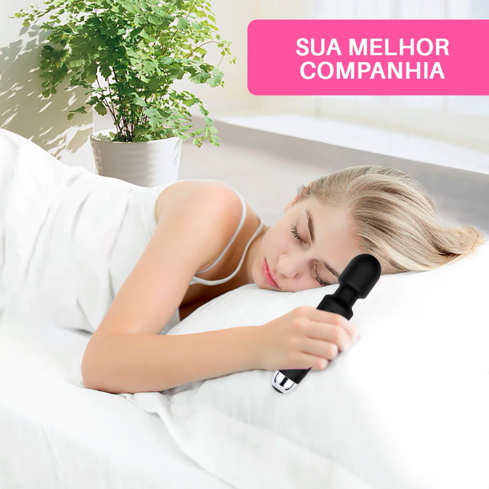 Vibrador Varinha Mágica Em Silicone Flexível 20 Modos De Vibração O