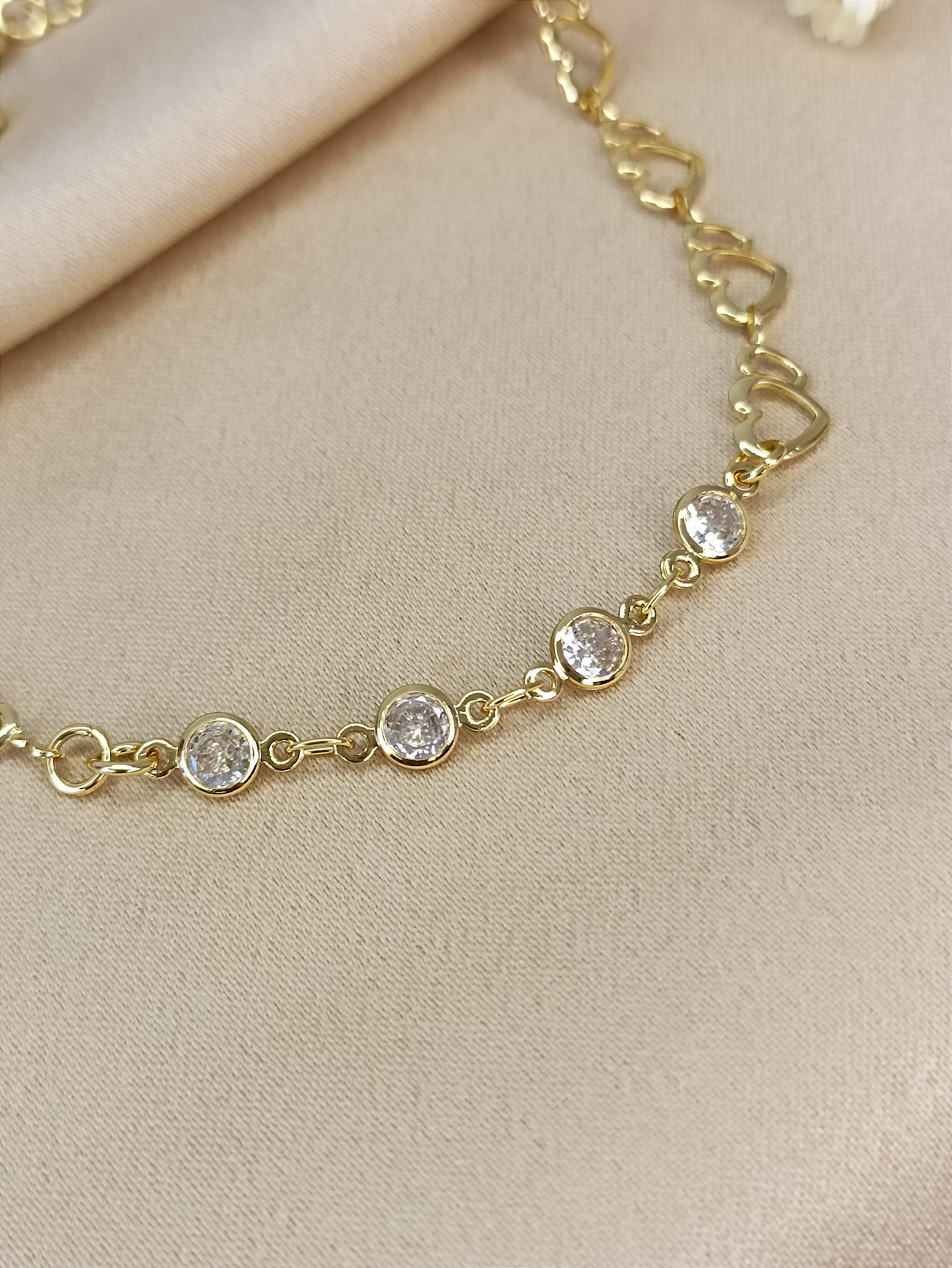 Pulseira Coração com Ponto de Luz - Semijoia 18k - MP504-560 - M6 JOIAS ...