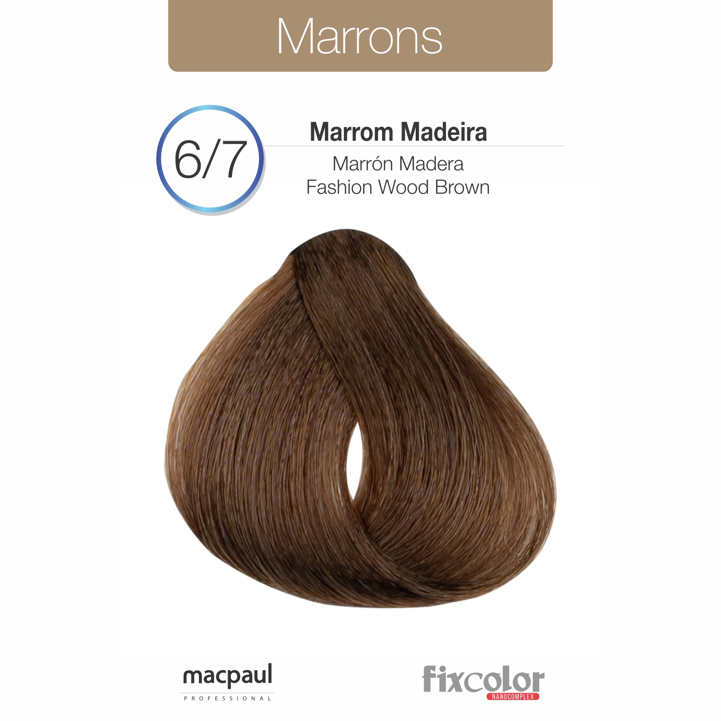 Fix Color 6/7 Marrom Madeira 60gr - Macpaul Professional