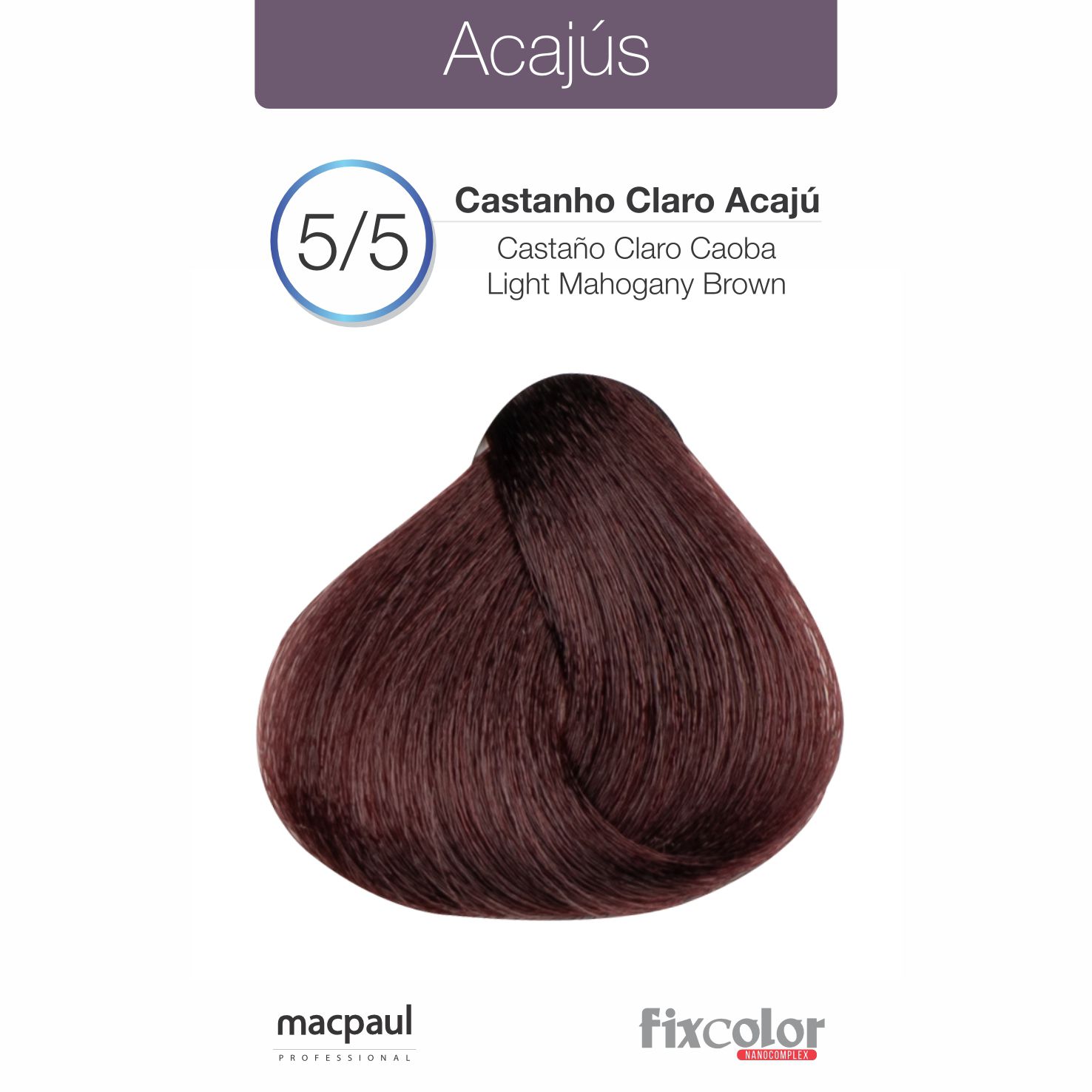 Fix Color 5/5 Castanho Claro Acajú 60gr - Macpaul Professional