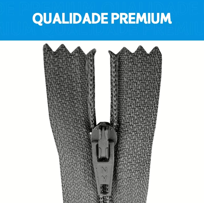 10 Ziper Comum Nylon Fino - 15cm - Nº3 - COR:PRETO-310 - Casa Criativa ...